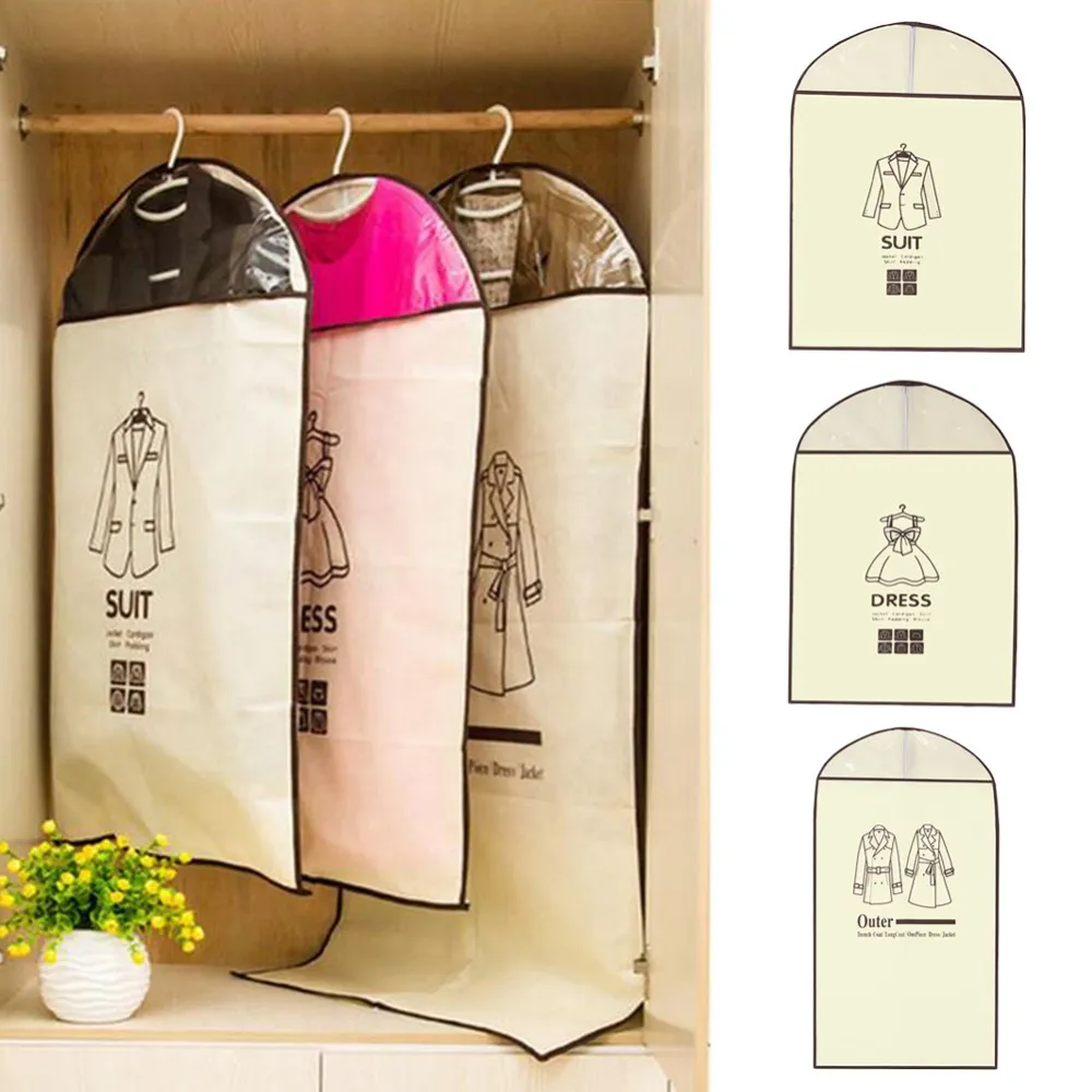 Home Dress Jacket Storage Bags Dustproof Garment Suit Cover Case With ...