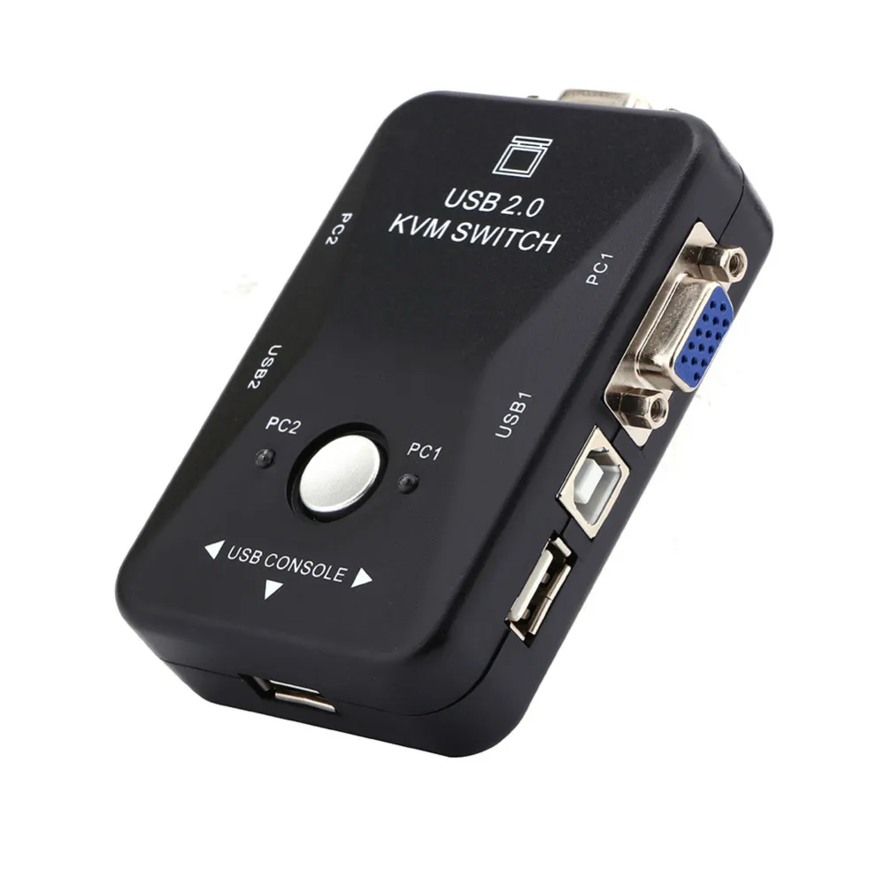 Compact USB KVM Switch 2 Port: Keyboard, Mouse, Printer Sharing - High ...