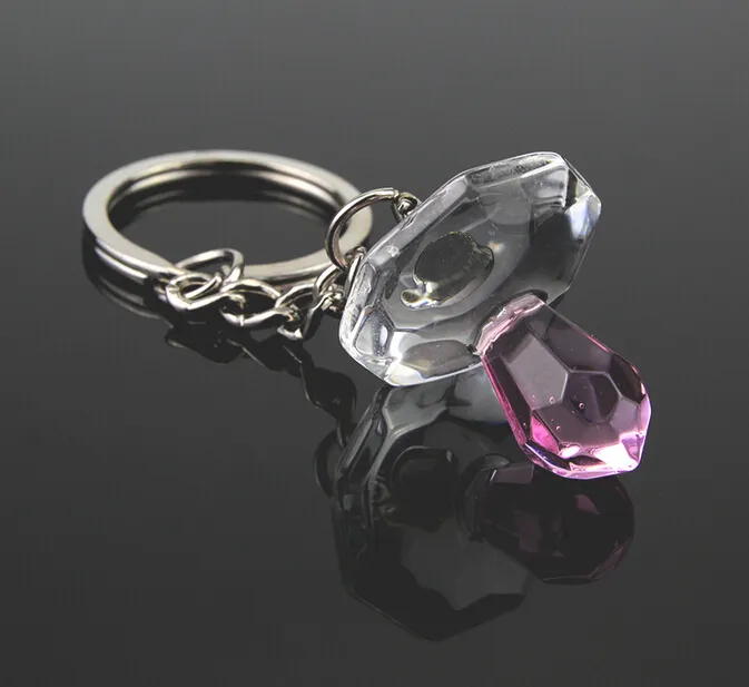 50 Pink Crystal Princess Pacifier Keychains For Baby Girls Perfect For ...