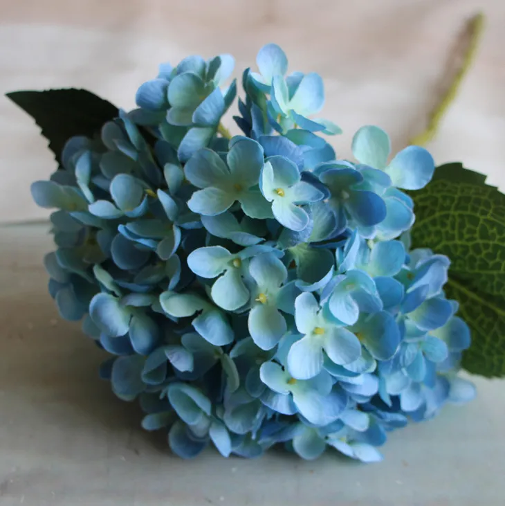 Silk Hydrangea Flower 55cm Artificial Fake Single Hydrangeas Wedding ...