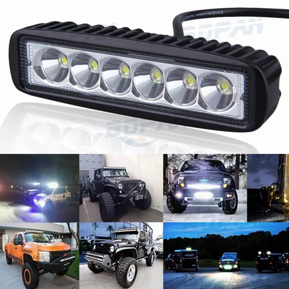 DHgate.com:New 6 inch 18W LED Light Bar 12V 24V Motorcycle LED Bar ...