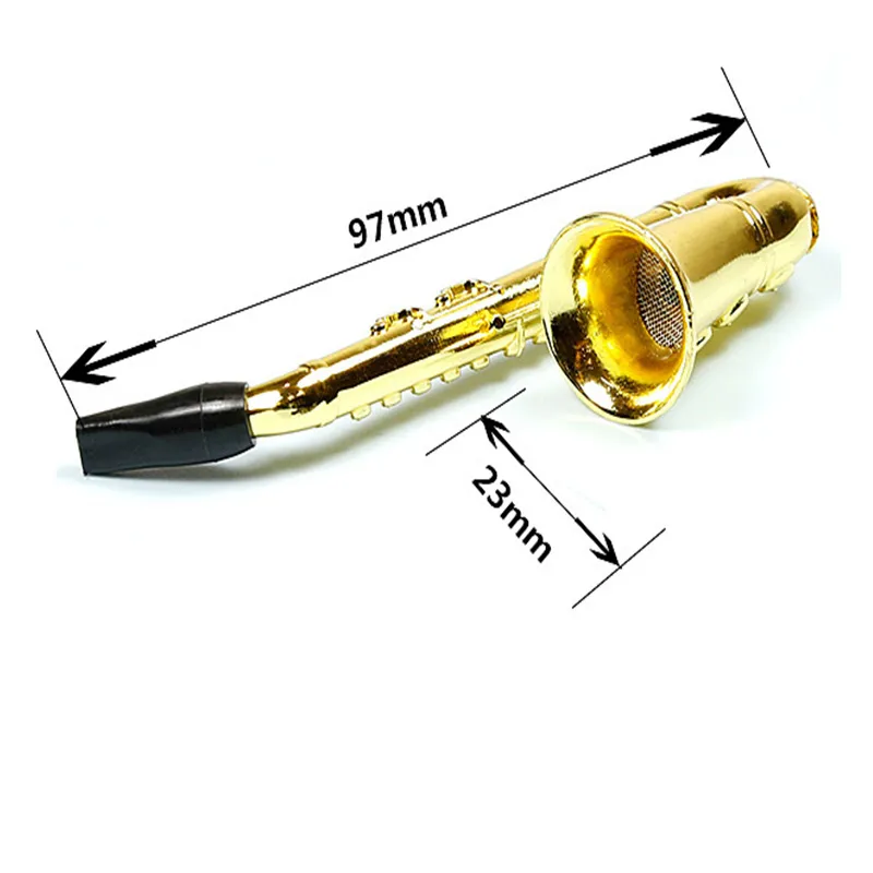 Mini Metal Smoking Pipe, Unique Saxophone Trumpet Shape Tobacco Pipe ...