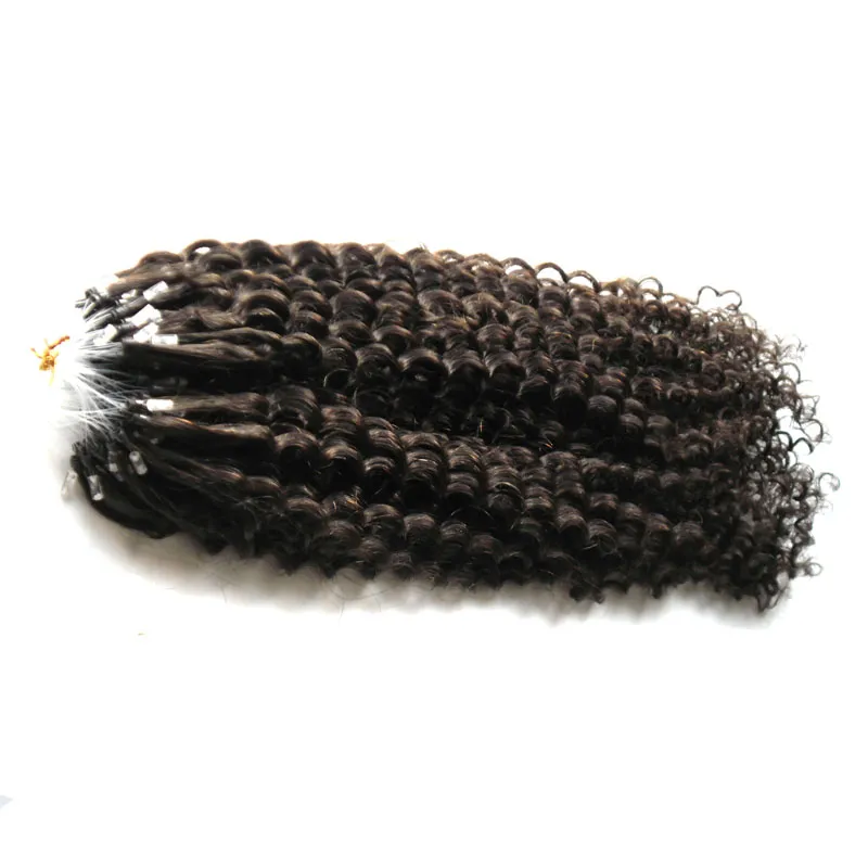 Micro Loop Hair Extensions: Brazilian Kinky Curly Micro Link Hair ...