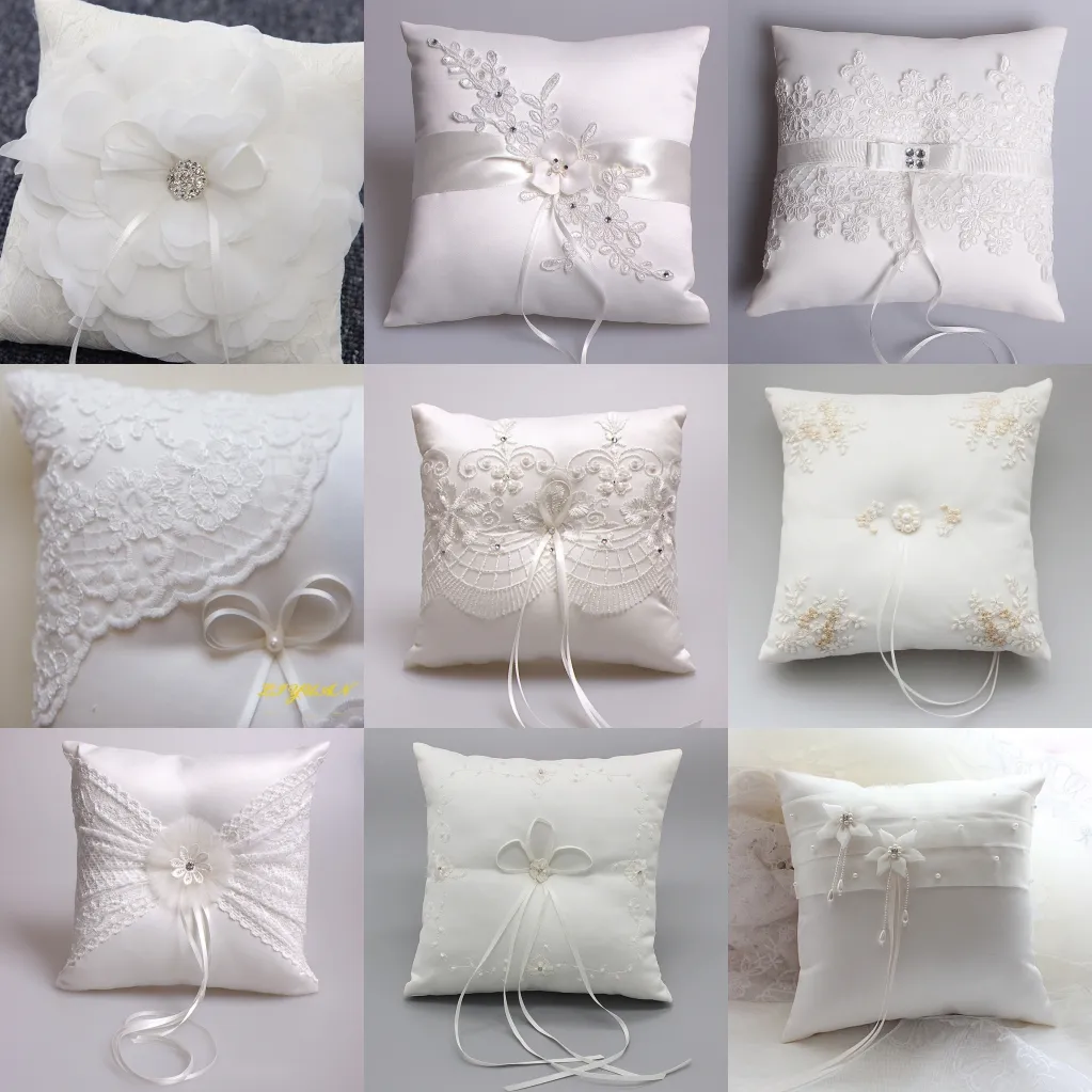Wedding Ring Pillows Lace Ring Bearer Pillows For Weddings And ...