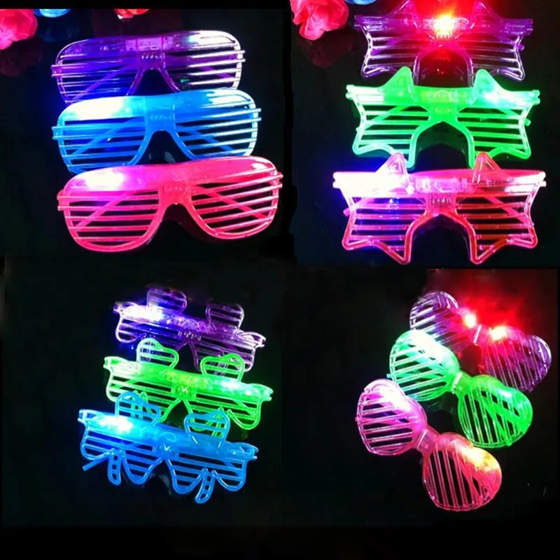 Party Glowing Glasses Luminous Star Glitter Heart Shaped Scenography ...
