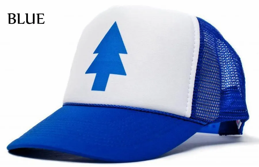Gravity Falls Hat - Blue Pine Tree Baseball Cap, Cartoon Trucker ...