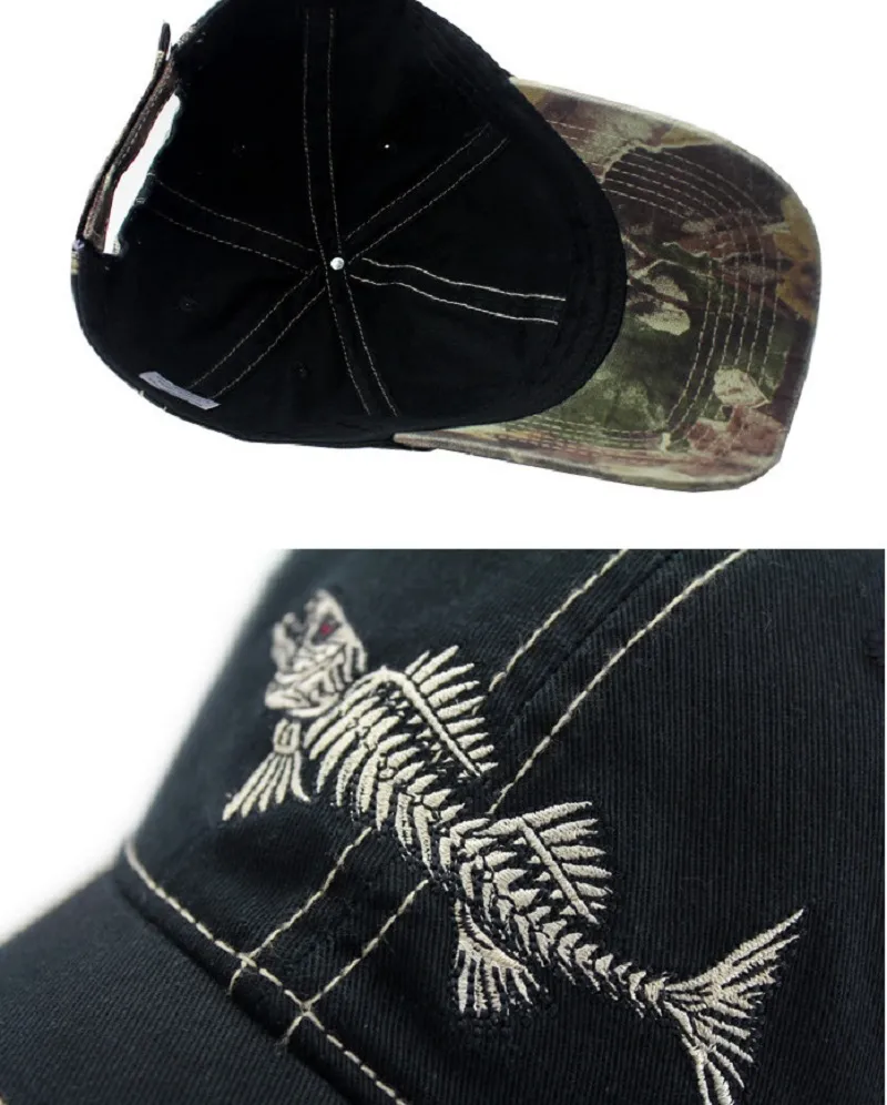 Summer Unisex Fish Bone Embroidered Trendy Baseball Caps 2021 With ...