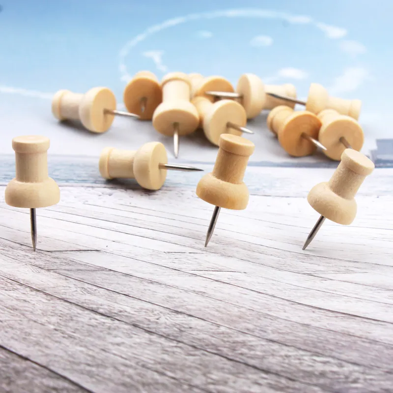 DHgate.com:200-Pack Decorative Round Head Wooden Push Pins for Photos ...