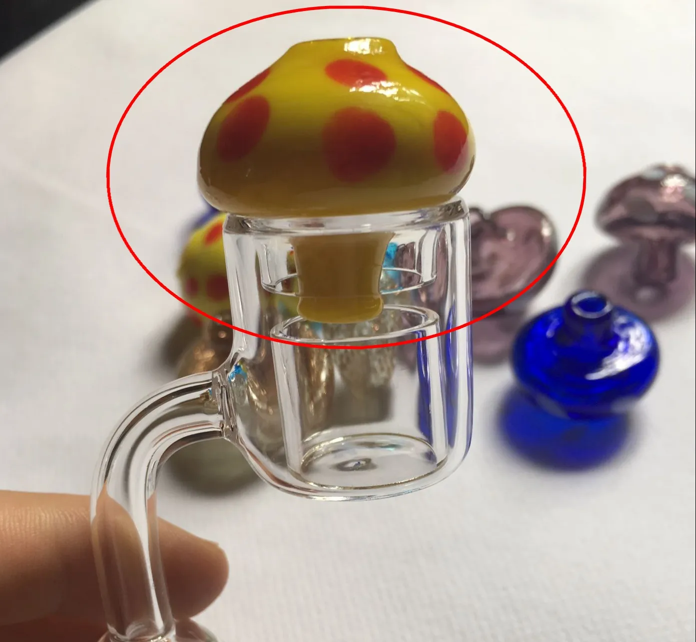 Colored Glass UFO Carb Cap Mushroom Carb Cap Dome For Less 30mm Quartz ...