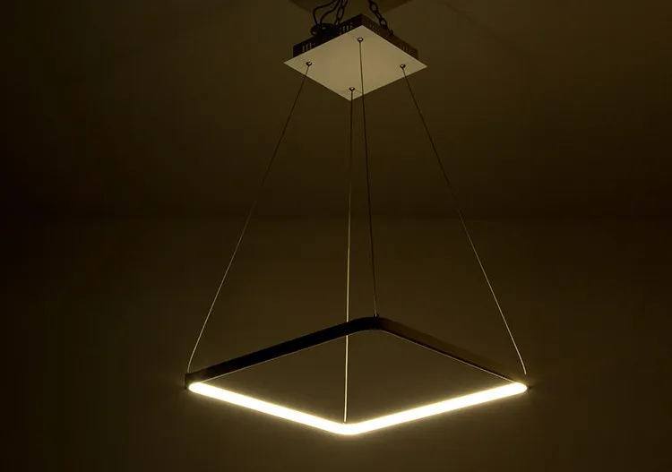 Modern Simple Stylish Square Aluminium LED Pendant Light Acrylic ...