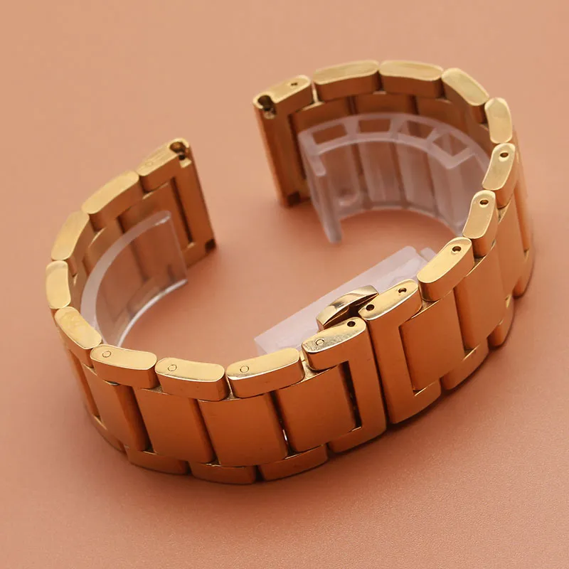 Yellow Gold Butterfly Buckle Watchband Strap Bracelet For Bozhi Watch ...