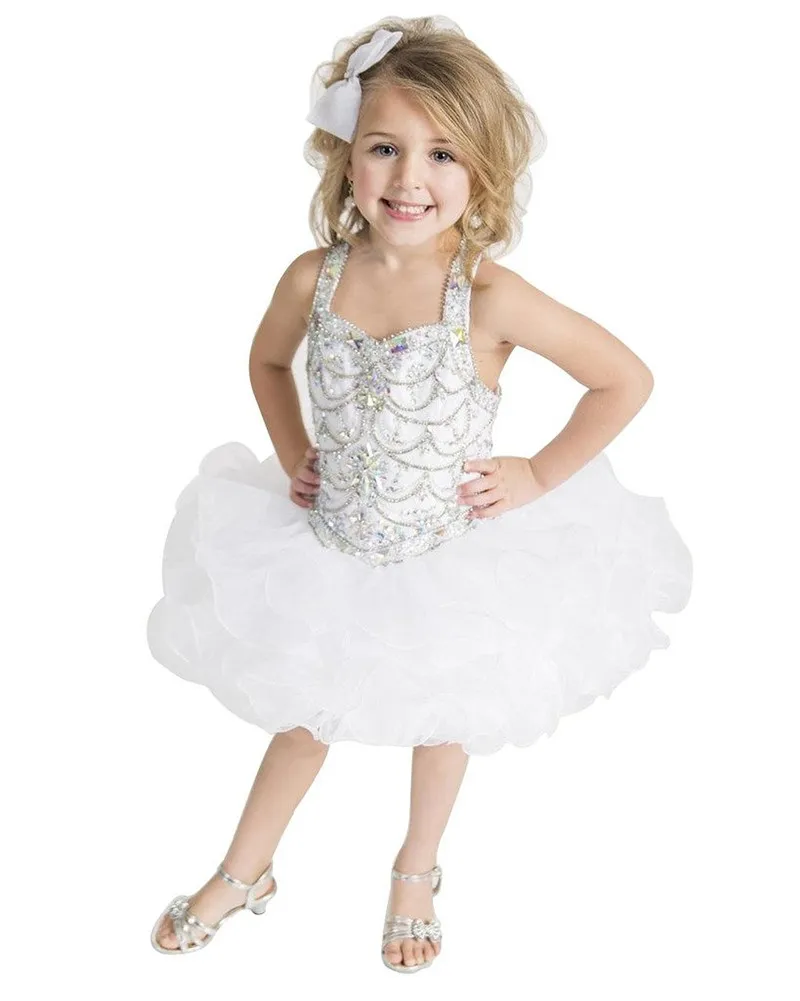 Infant Glitz Cupcake Pageant Dress White Crystal Skirt Gown For Baby ...