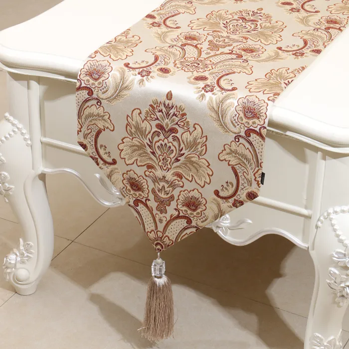 Europe Style Embossed Jacquard Rustic Dining Table Throw American Style ...