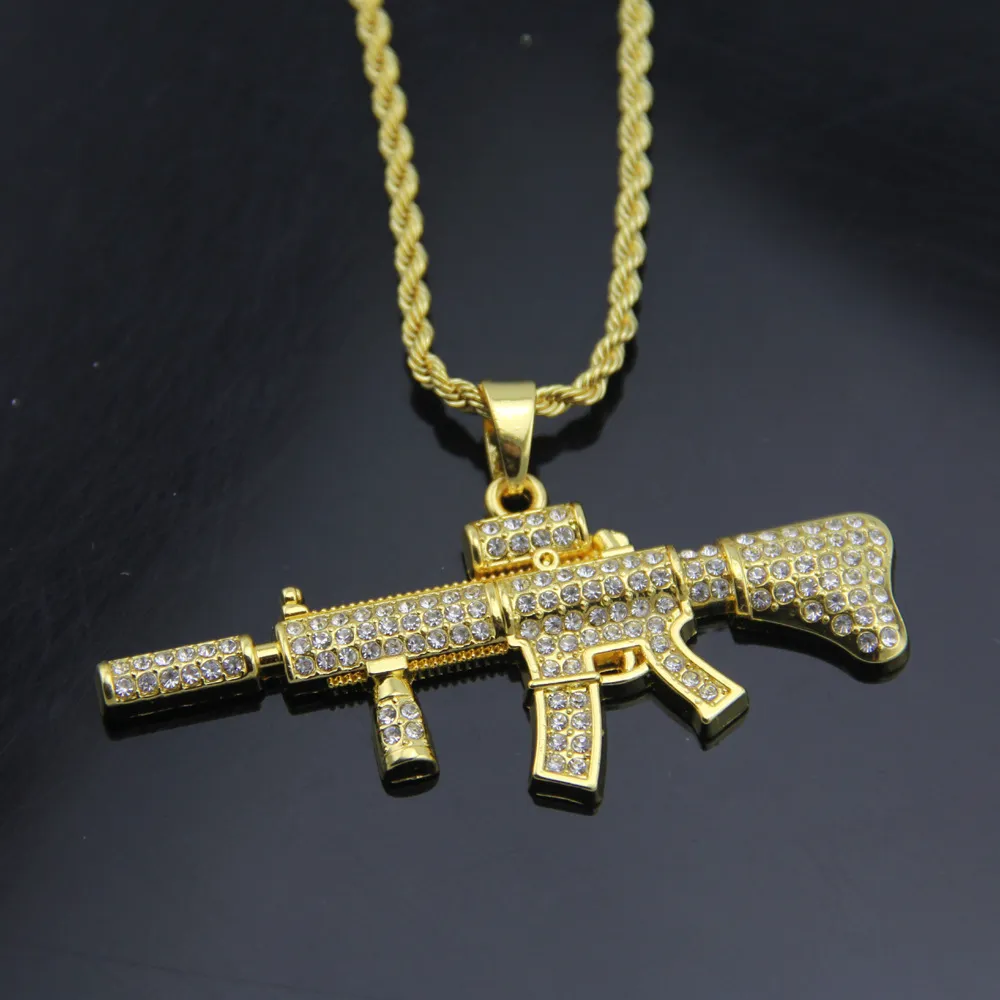 Hip Hop New York Men's Men's Gold Cross Pendant 18k Gold Plated Rapper ...