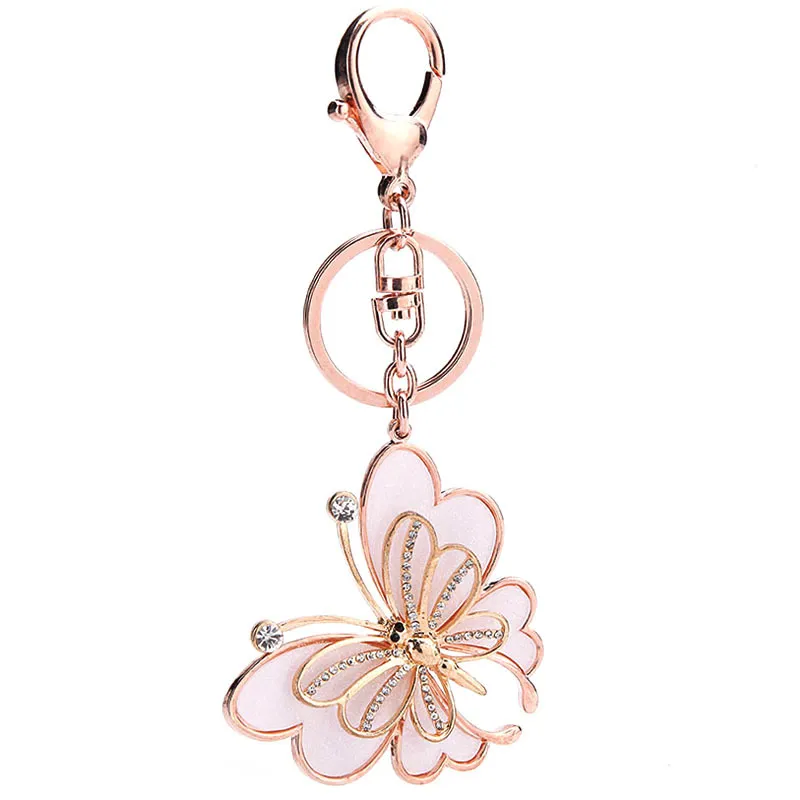 Creative Butterfly Key Ring Metallic And Acrylic Diamante Butterfly Key ...