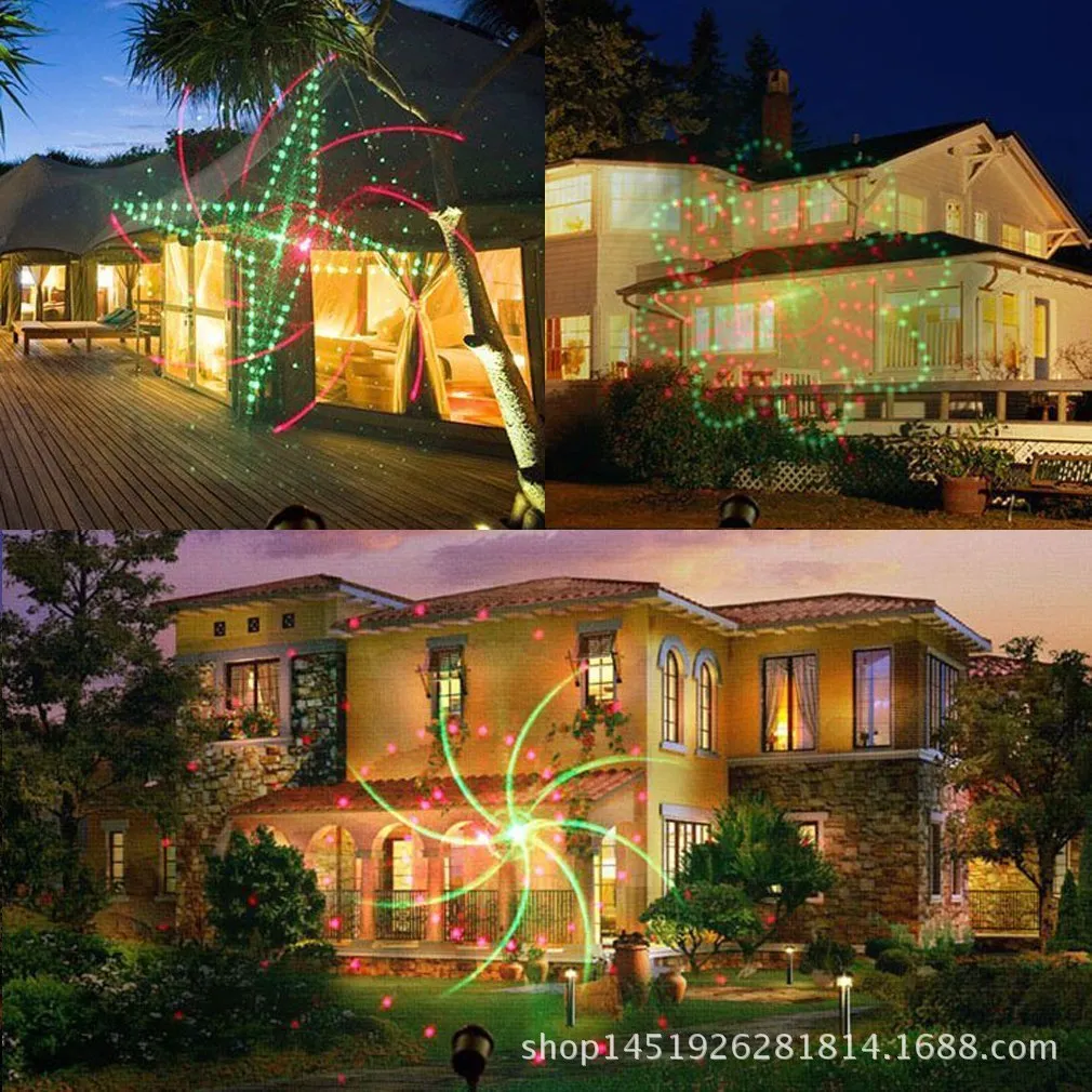 Outdoor Laser Tree Light Projector - Red & Green Patterns, Remote ...
