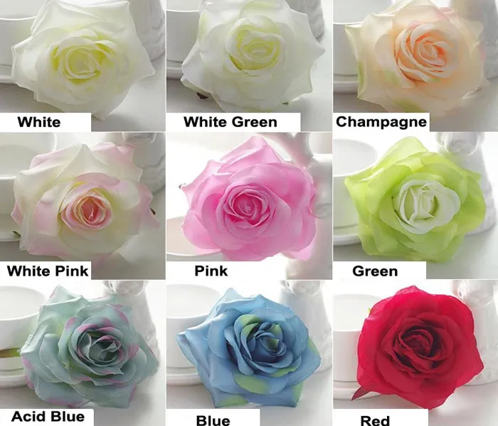 High Quality 4.2inch Spiring Silk Roses On Head For Wedding Wall ...