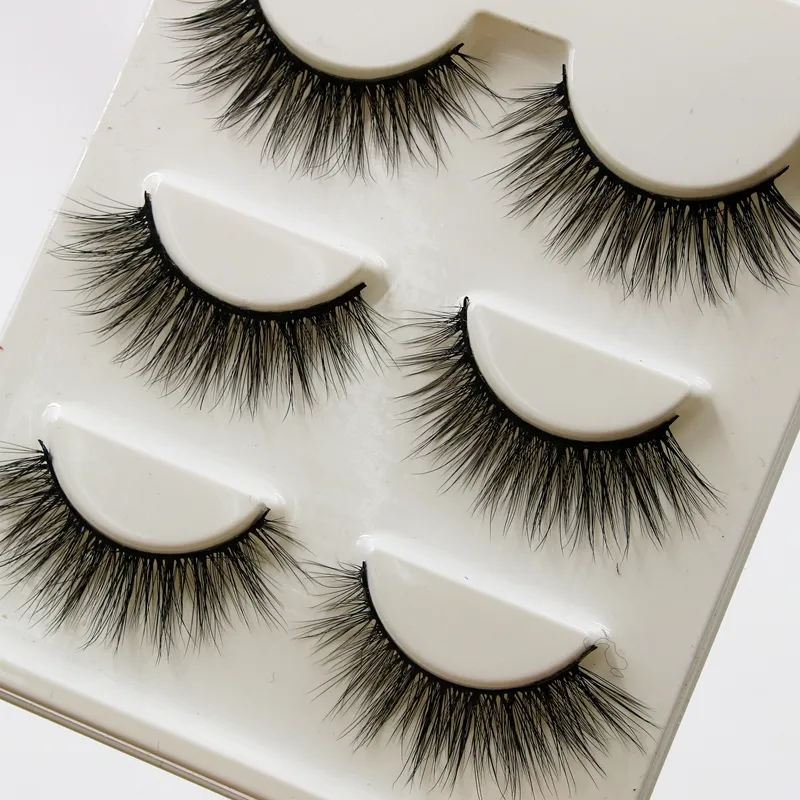 3D Mink False Eyelashes Handmade Soft Natural Thick Cotton Thread ...