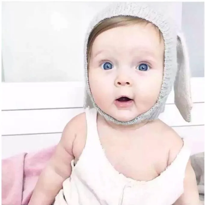 Infant Bunny Hat: Adorable Baby Rabbit Ears Knitted Beanie, Cute Infant ...
