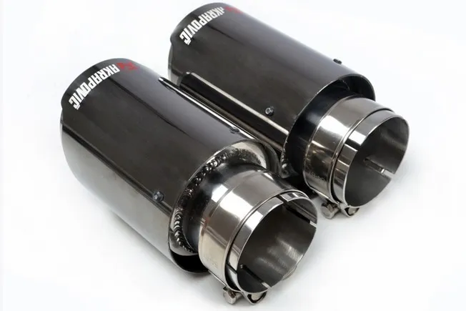 Universal Titanium Black Exhaust Tip - 304 Stainless Steel Muffler - 51 ...