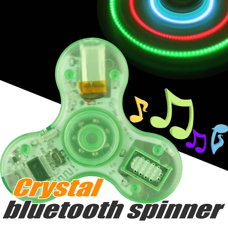 Bluetooth Fidget Spinners LED Light Spinner De Main Spinner De Musique ...