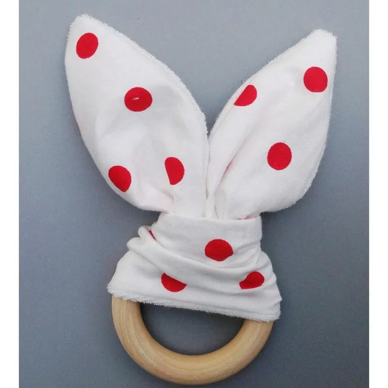 Handmade Natural Wood Circle Wooden Teether With Fabric For Sensory ...