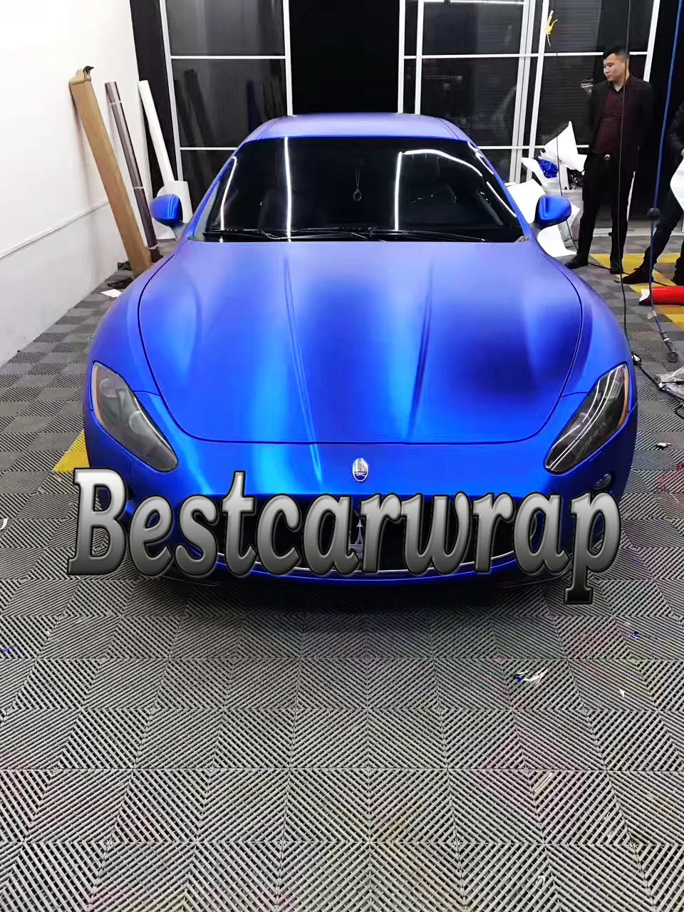 Satin Chrome Car Wrap: Blue Matte Vinyl Film, Air Bubble Free 1.52x20m ...