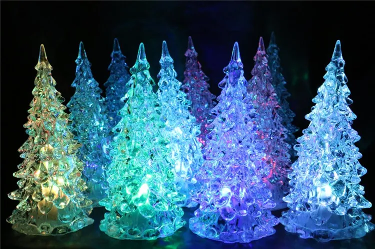 Acrylic LED Christmas Tree Night Light Crystal Christmas Tree Colorful Christmas Ornaments Xmas Night Lamps For Gift From 35 57 DHgate