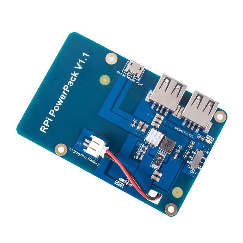 Raspberry Pi 3 Power Supply Module: 2 USB Output Lithium Battery ...