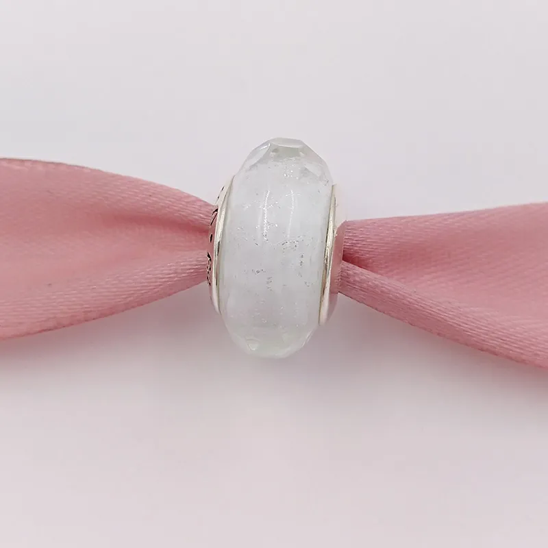 Andy Jewel 925 Sterling Silver Beads Glass Frosty Mint Shimmer Charms ...