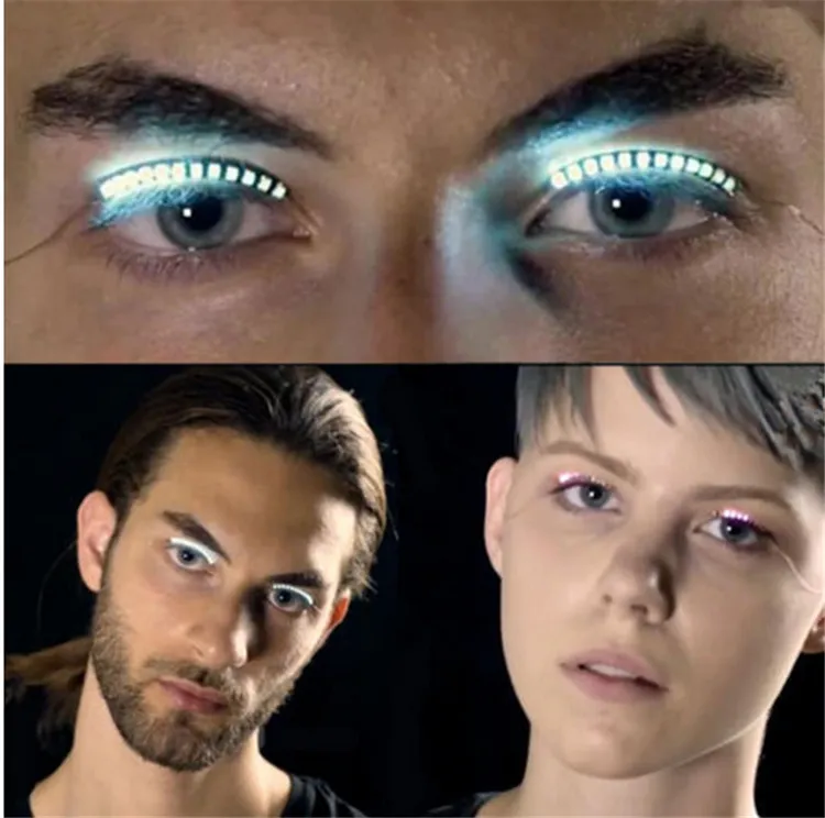 Interactive LED Waterproof Eye Lashes Flashing Sparkle Eyewinker ...