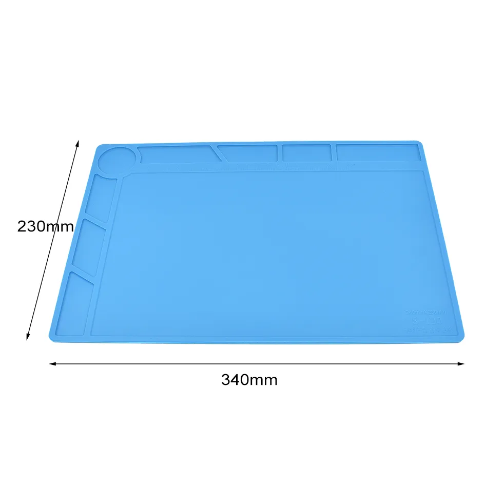 Heat Resistant Mats 340mm X 230mm Blue Silicone Repair Mat With Scale ...