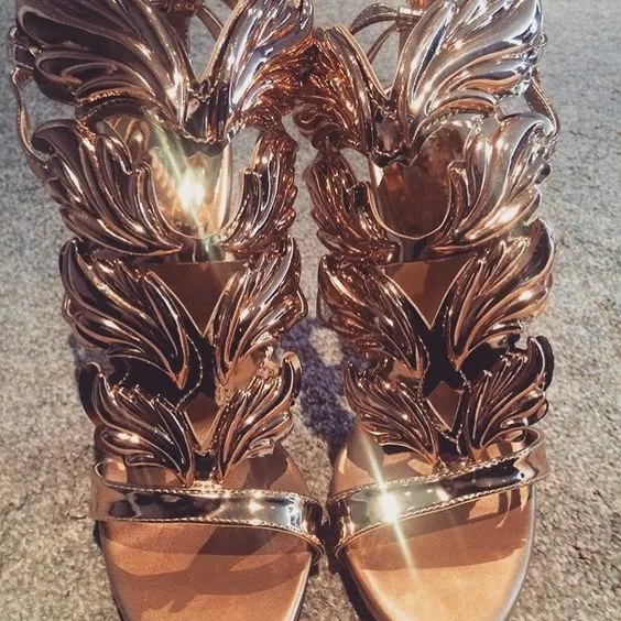 Bulk Designer Bling Rhinestone Angel Wings High Heels Sexy Gold Plated ...