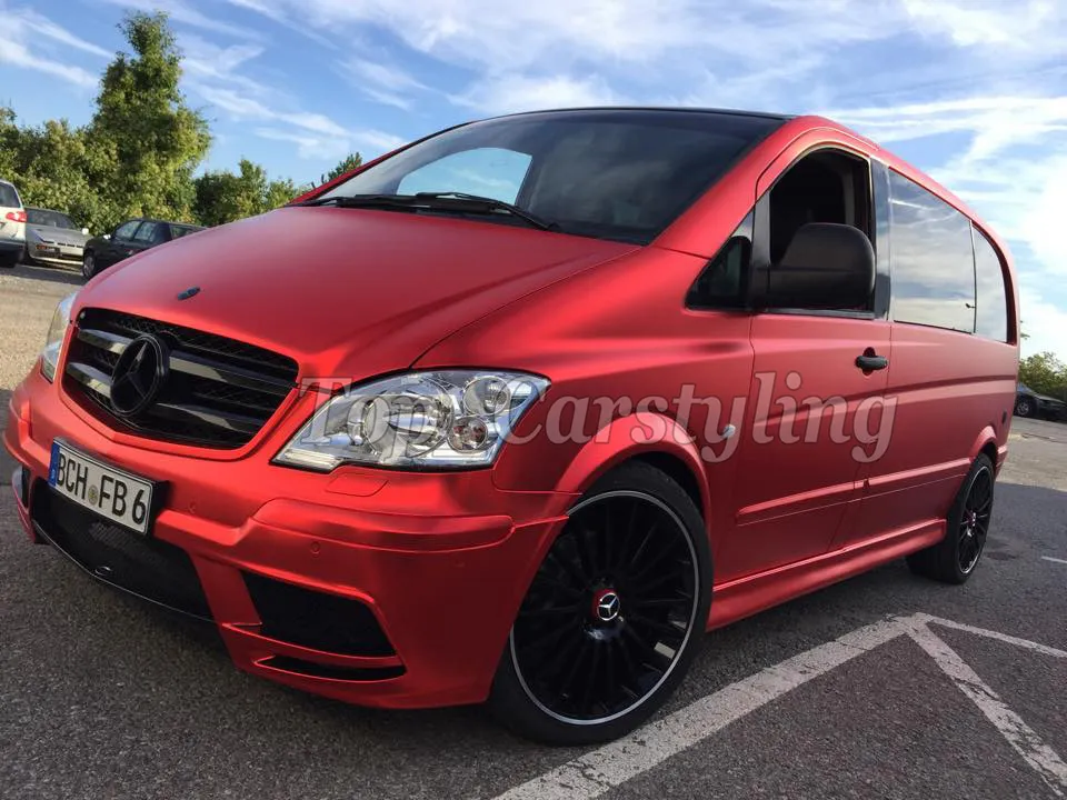 Satin Chrome Red Vinyl Car Wrap Film 1.52x20m Roll, Air Release, DIY ...