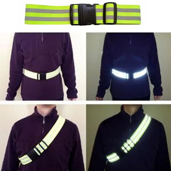 High Visibility Reflective Safety Belt - Adjustable Elastic Warning ...