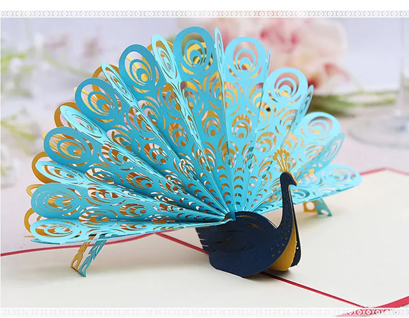 Customs 3D Pop Up Peacock Greeting Cards Birthday, Easter, Anniversary ...