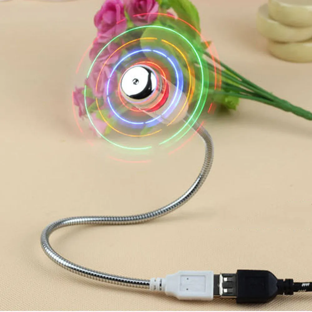 DHgate.com:400 Pcs Mini Bendable Flexible USB Fan w/ Colorful LED Light ...
