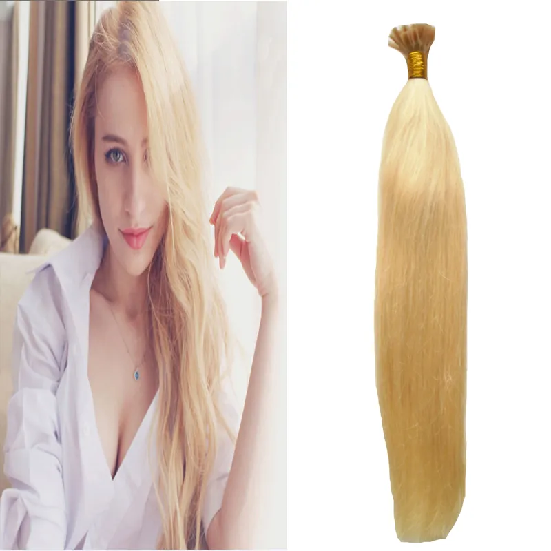 Blonde Brazilian U Tip Blonde Human Braiding Hair Extensions With