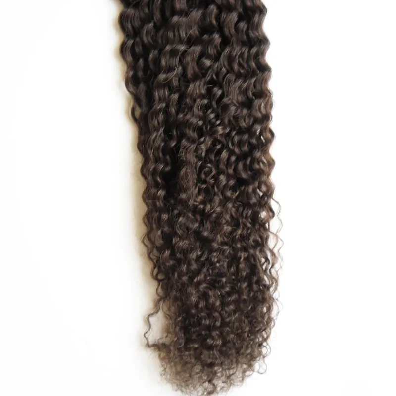 Natural Black Curly Micro Bead Hair Extensions 100g Peruvian Virgin ...