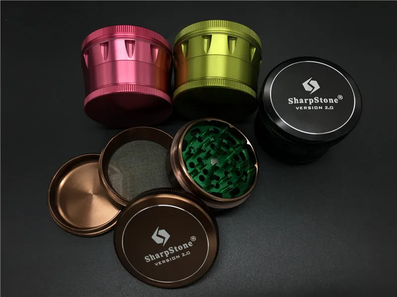 Grinder D'herbe En Aluminium À 4 Couches 2,5 Version Sharpstone 2024 Du $7.24 | DHgate
