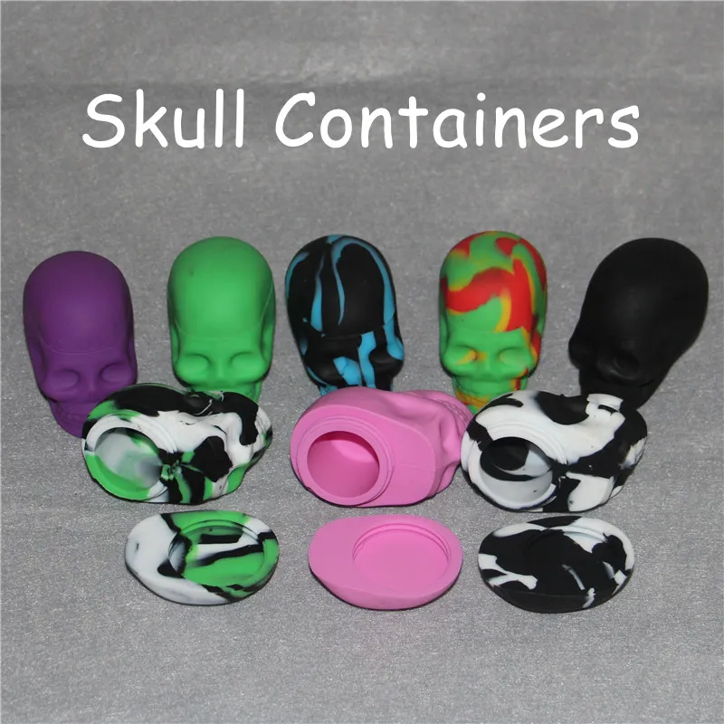 Silicone Bongs Style Skull Screw Top Container Non Stick Jar, Unique ...