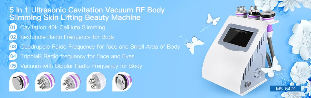 5 In 1 RF Body Contour Vacuum Ultrasonic Cavitation Ultrasonic ...