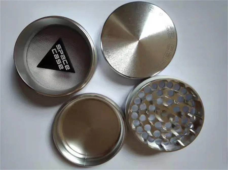 Aluminum Herb Grinder 63mm Black/Silver Space Case, Smooth Grind ...
