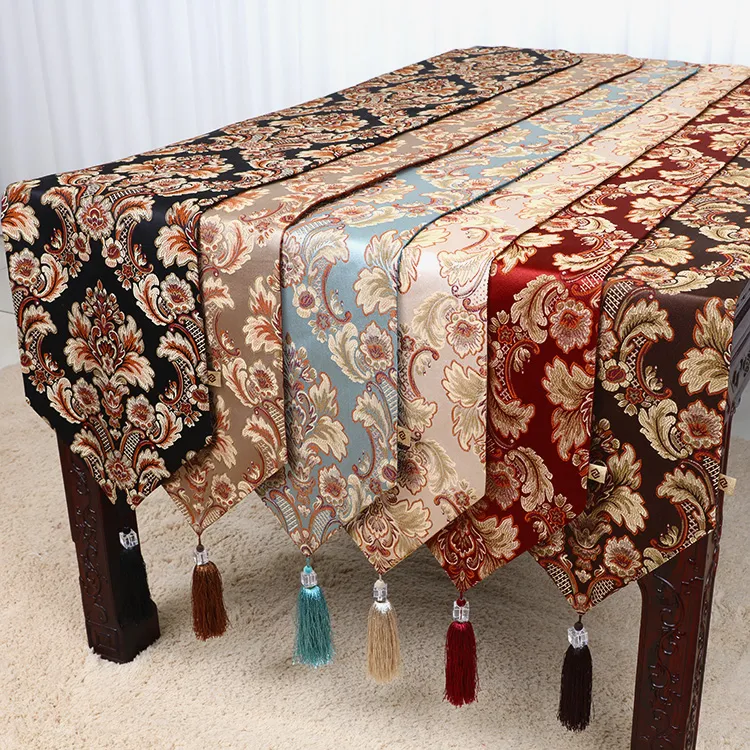 Europe Style Embossed Jacquard Rustic Dining Table Throw American Style ...