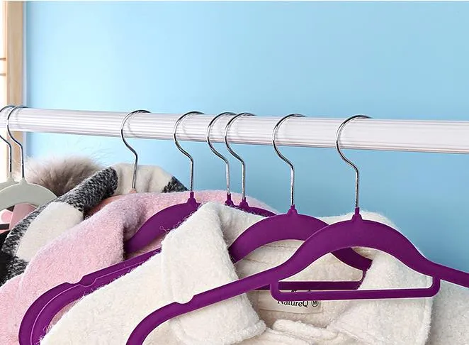 Slim Velvet Hanger Onlines Space Saving Non Slip Pile Coating Velour ...