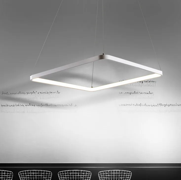 Modern Simple Stylish Square Aluminium LED Pendant Light Acrylic ...