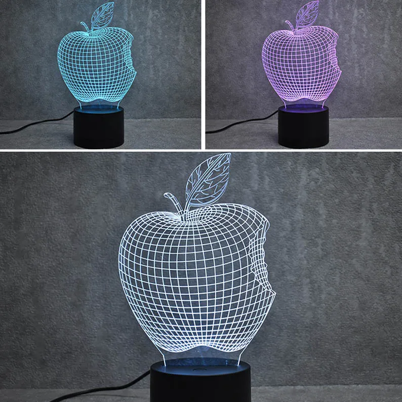 Apple Bluetooth Audio 3d Led Night Light Usb Power Button Style Seven ...