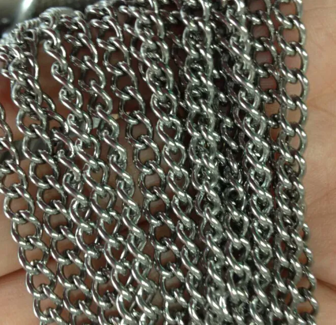10 Meter Silver Tone Stainless Steel Cowboy Chain - 4mm Thin Link ...