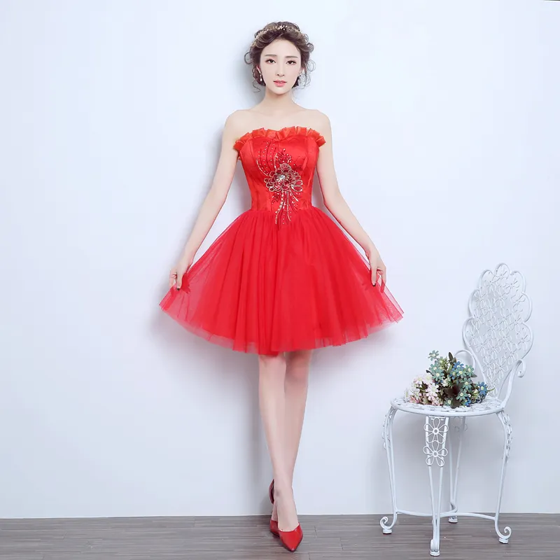 Red Graduation Dresses, Ball Gown Prom Dresses: Elegant Short Red Dress ...