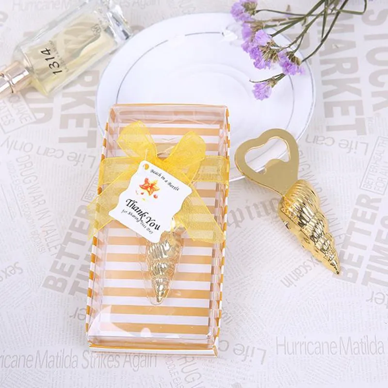 Golden Alloy Conch Beer Bottle Opener Wedding Favors Good Gift For ...